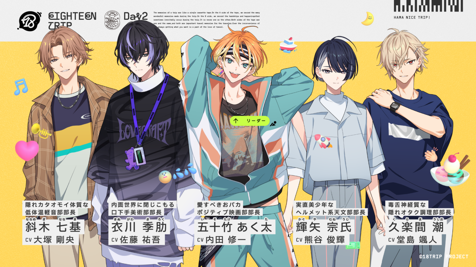 Day2 キャラクター＆キャスト公開！ | 【公式】18TRIP（エイトリ）